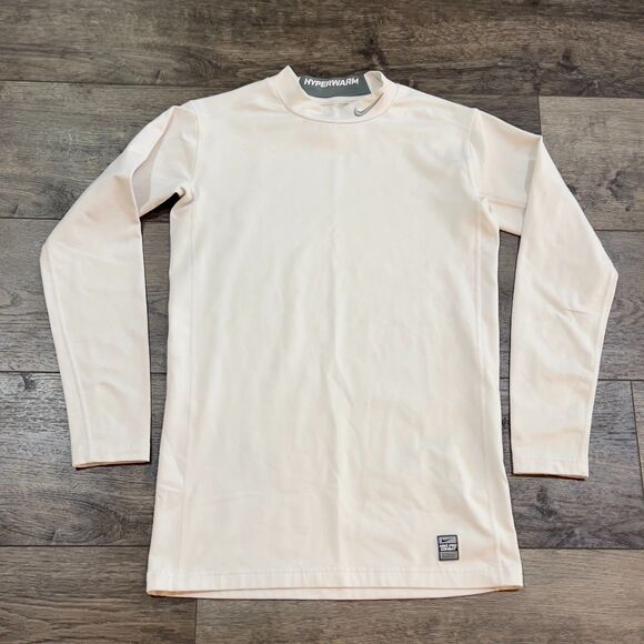 Nike | Shirts | Nike Pro Combat Hyperwarm Dri Fit Max White Long Sleeve ...